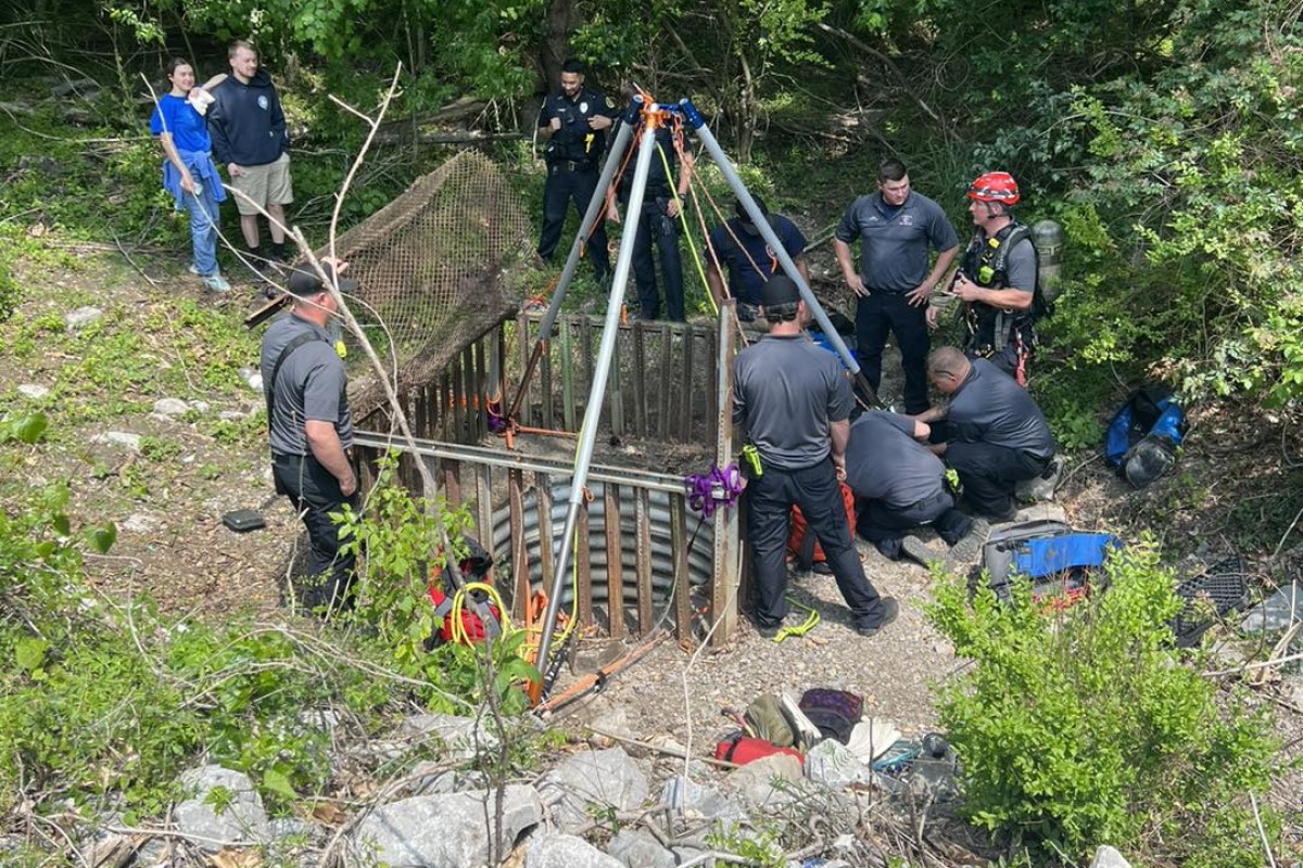 Crews rescue dog that chased opossum down storm drain in Clarksville - ClarksvilleNow.com