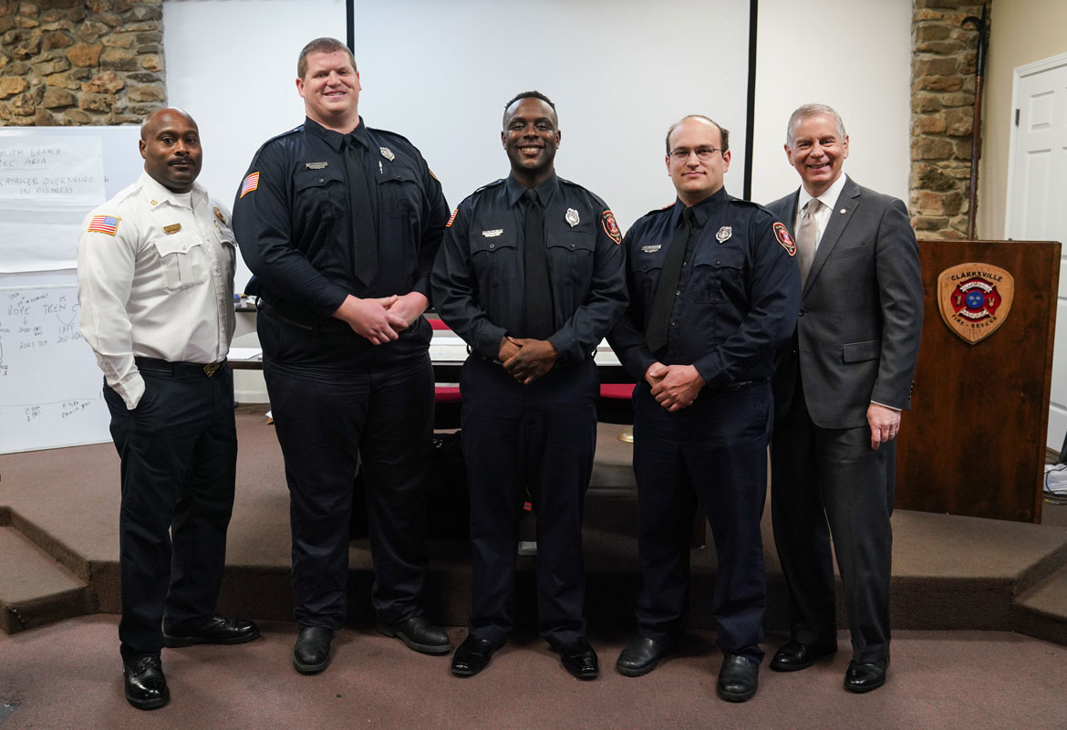 Clarksville Fire Rescue promotes three Firefighters to Engineer ...