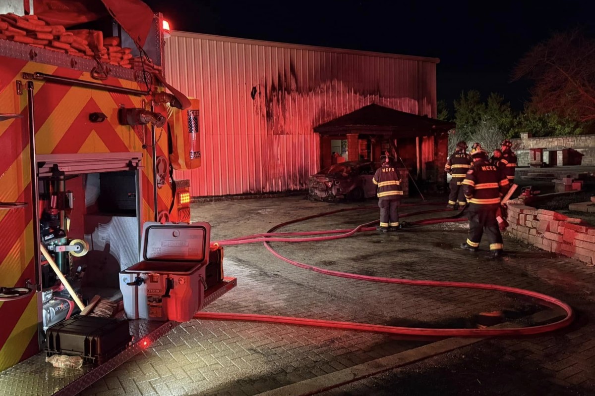 Car catches fire, crashes into building on Guthrie Highway causing ...