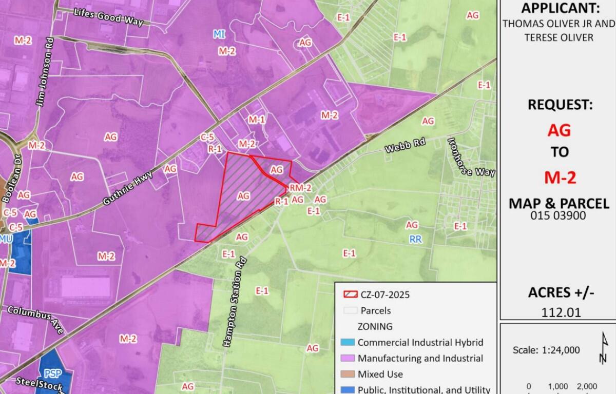 112 acres proposed for rezoning from AG to industrial as applicants ...