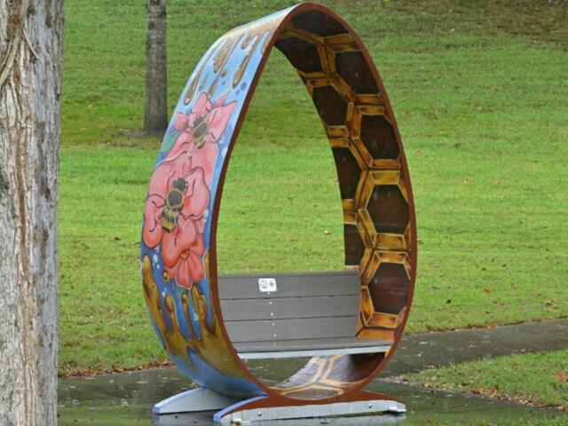 Recycled wind turbine benches, tables unveiled at Valleybrook Park ...
